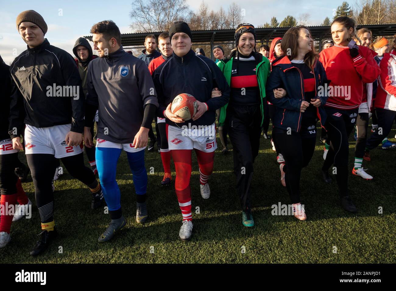 Moscow, Russia. 18th of January, 2020 Traditional parade of athletes ...