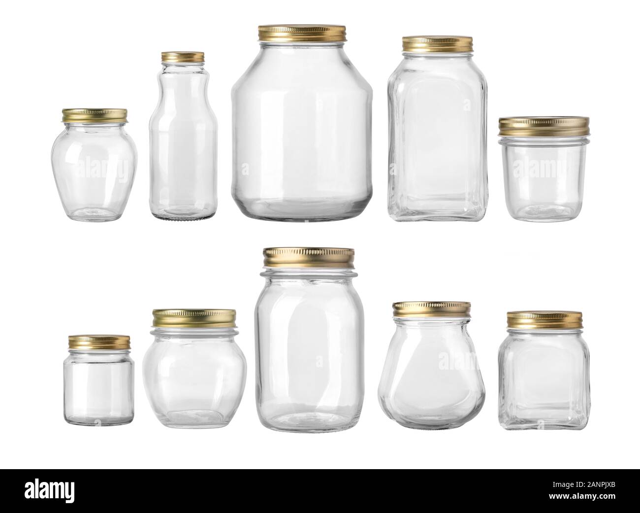 set of Empty jar isolated on white background Stock Photo - Alamy