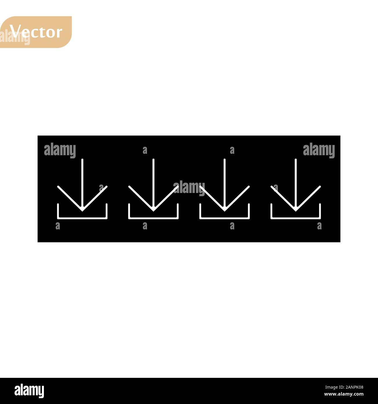 Simple download line icon. Stroke pictogram. Vector illustration ...