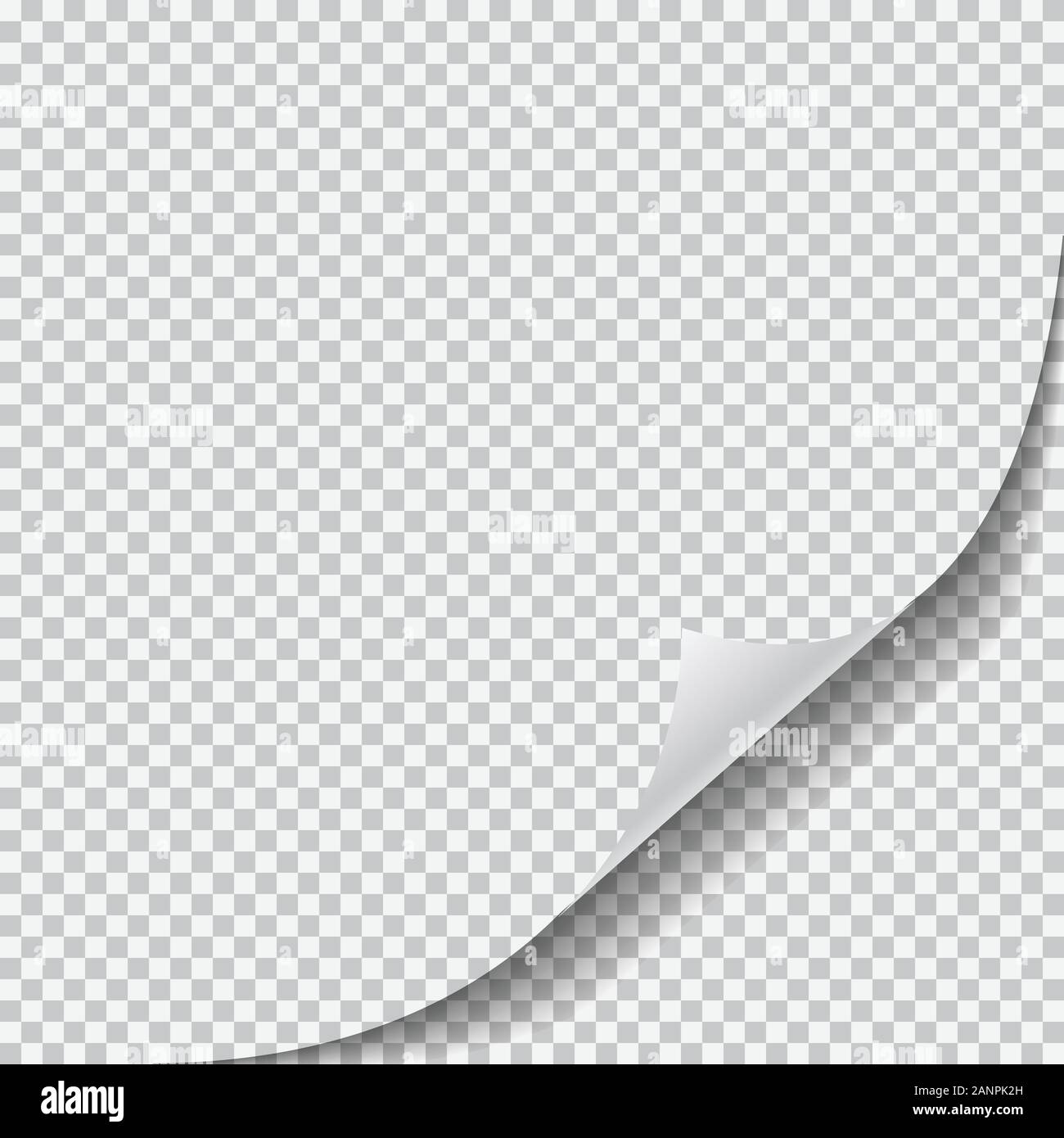 Blank transparent sheet of paper with page curl. isolated vector ...