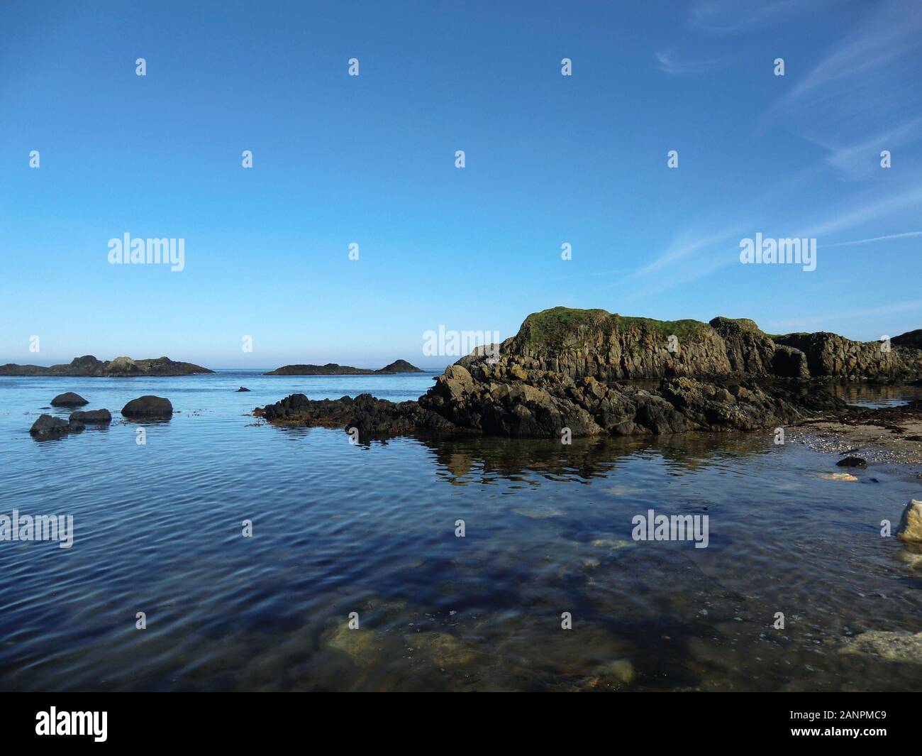 Sea view from coastal line in northern Ireland Stock Photo - Alamy