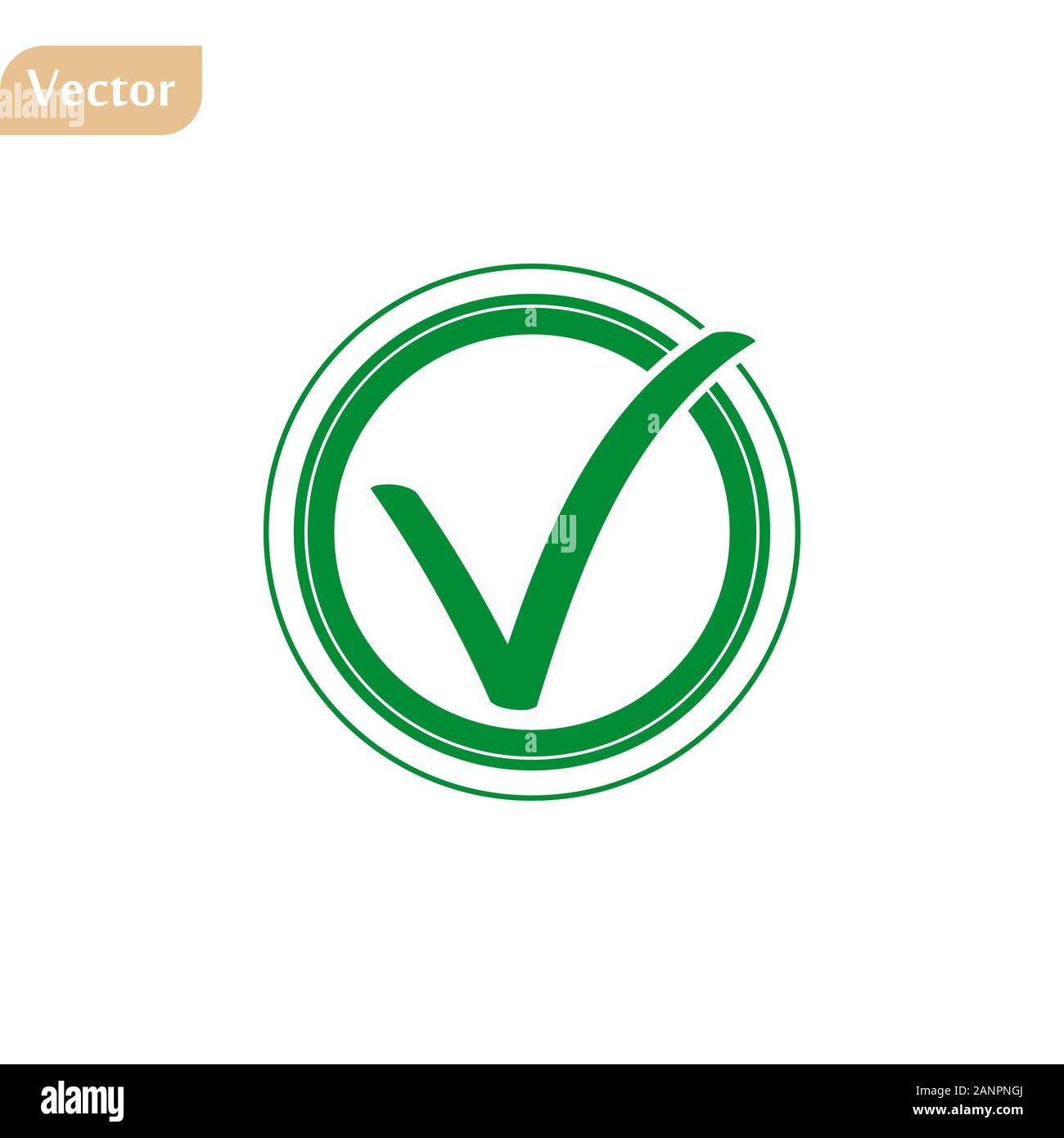 Green tick checkbox vector illustration isolated on white background ...