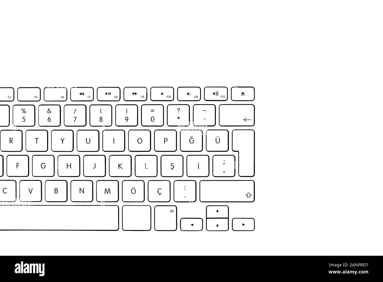 White computer keyboard and keys Stock Photo - Alamy