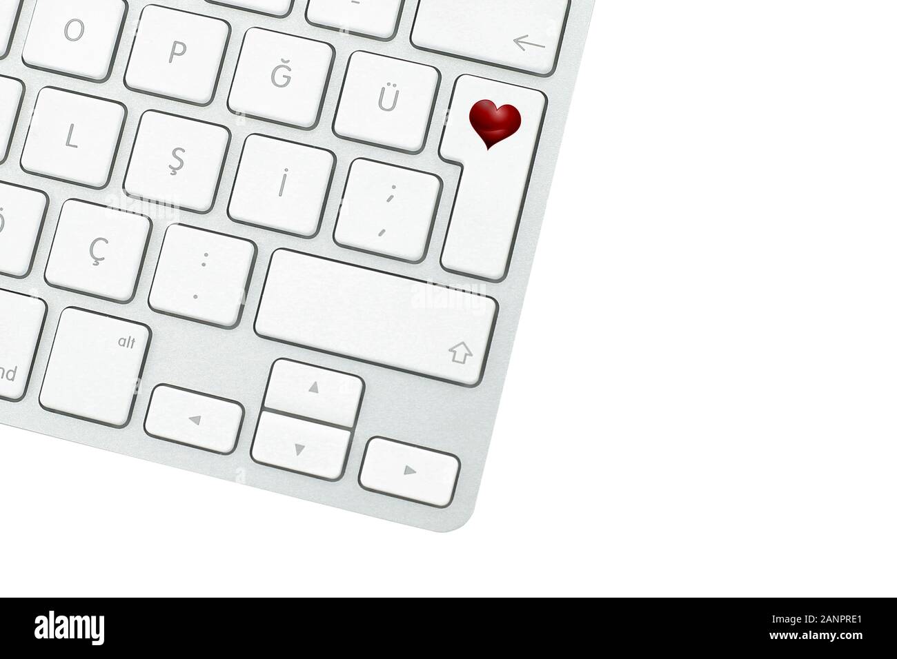White computer keyboard and keys Stock Photo - Alamy