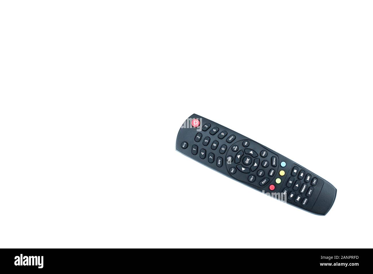 one tv remote control isolated on white background Stock Photo - Alamy