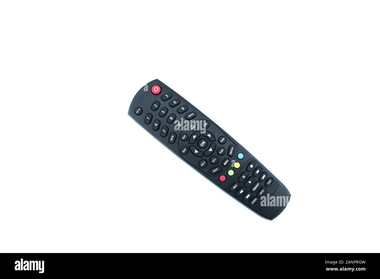 one tv remote control isolated on white background Stock Photo - Alamy