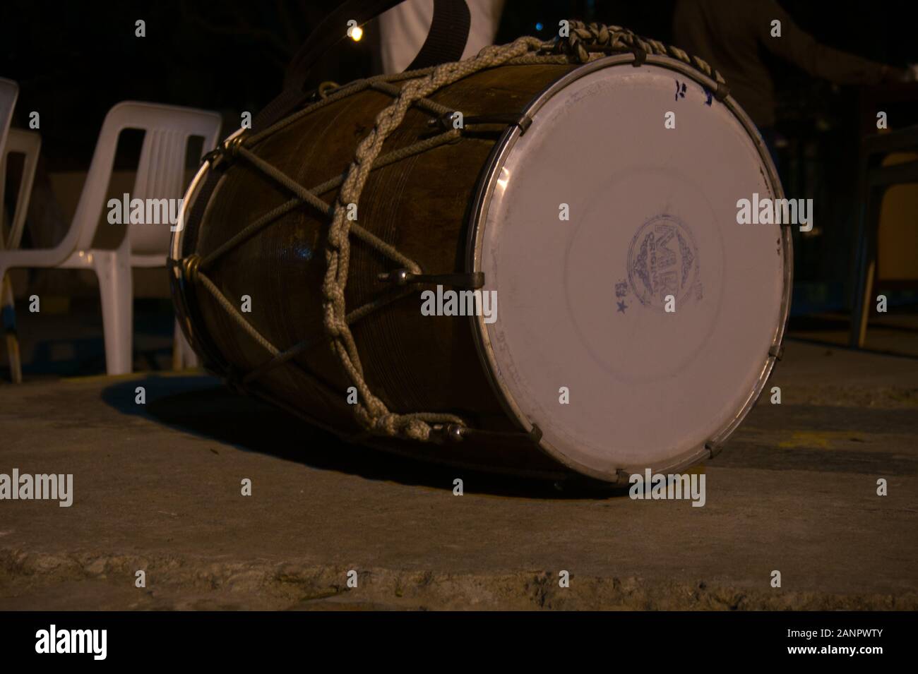 Gurgaon, India, Circa 2020 - Photograph of a Drum or a Dhol laying on ...