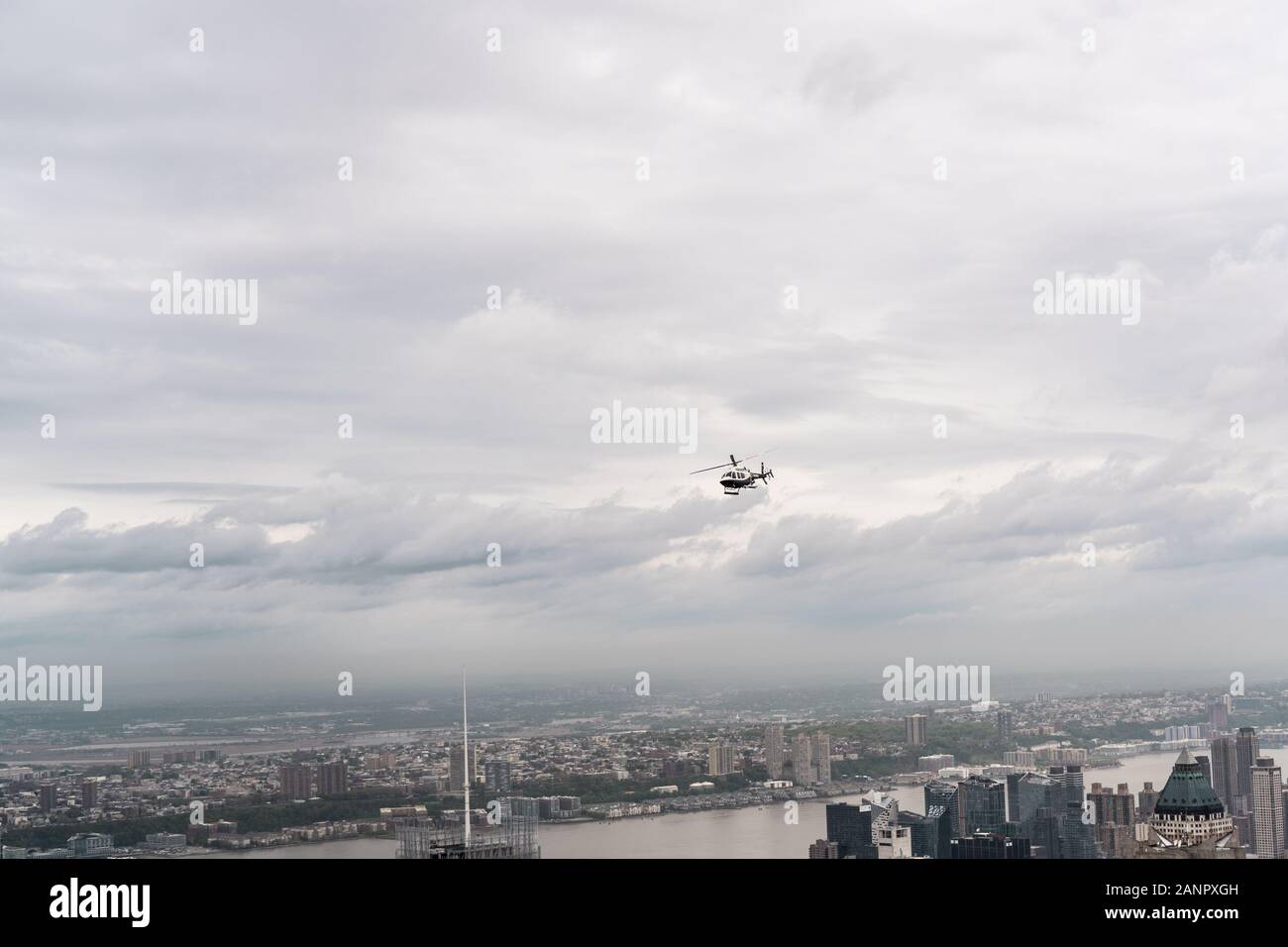 helicopter over New York city, Manhattan nypd helicopter Stock Photo ...