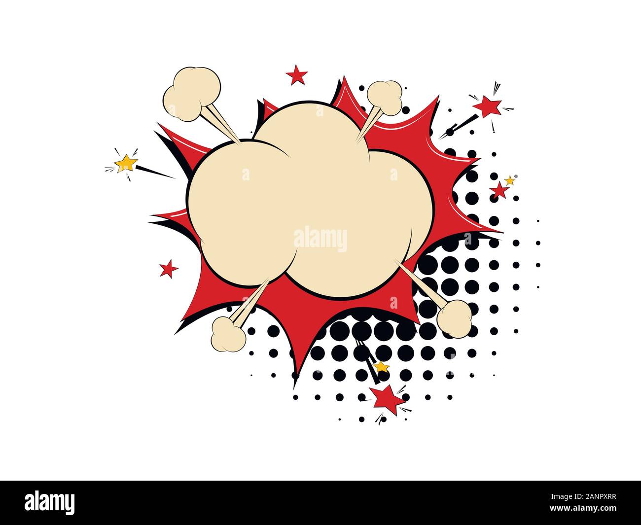 Comic book speech bubble and explosion with cloud. Cartoon Vector ...