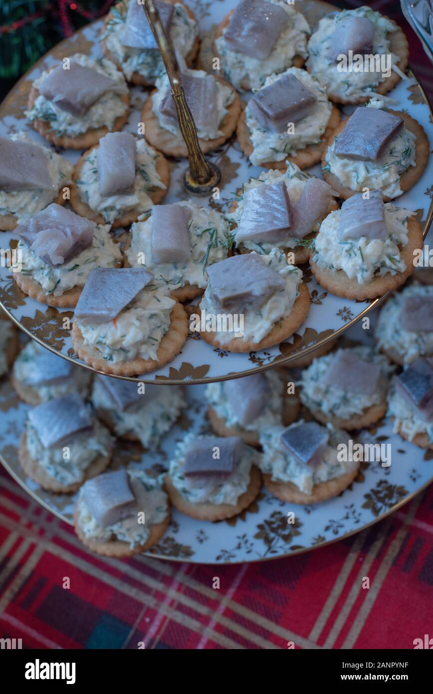 Fish Sandwich. biscuits with herring. tartlets with herring and cheese ...