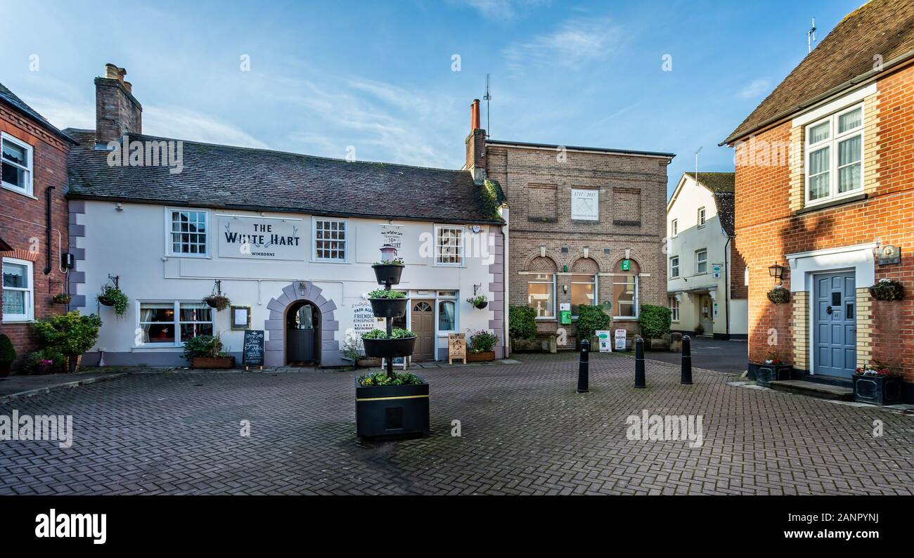 The White Hart pub and the ancient Masonic Hall in the square at The ...