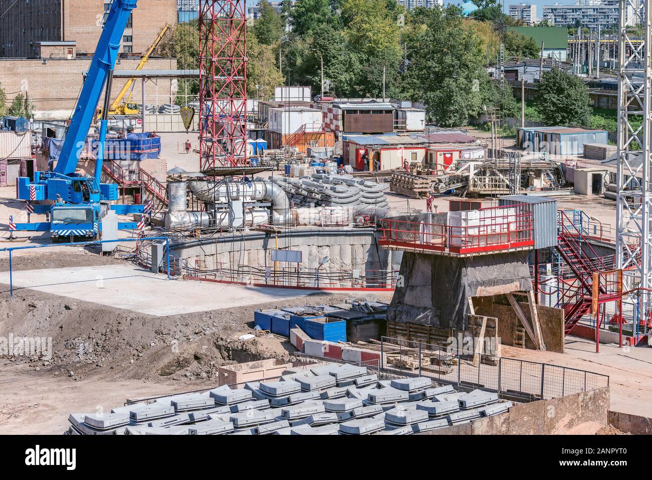 Construction site view of the new metro station Stock Photo - Alamy