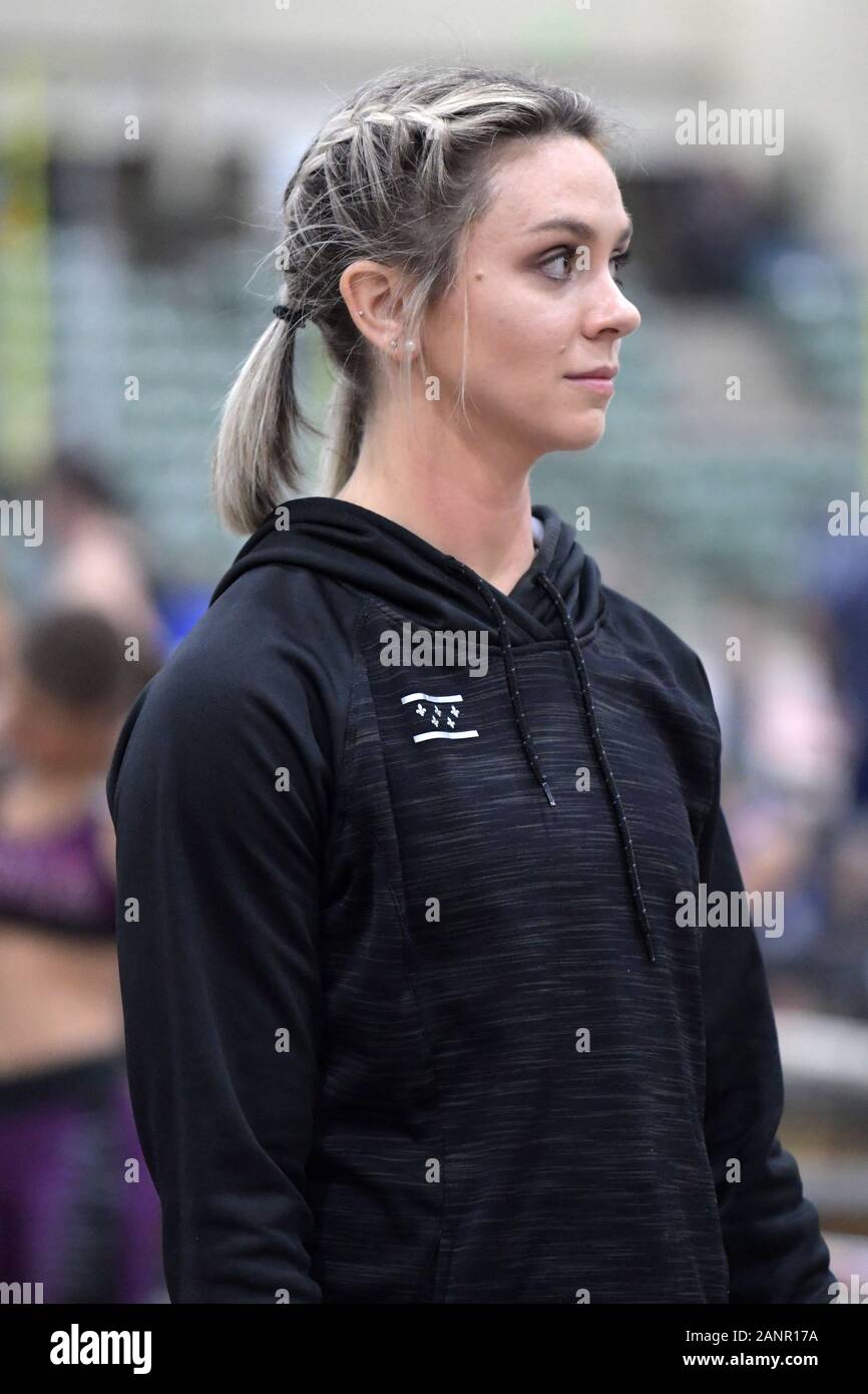 Morgan LeLeux Romero is introduced before the elite women's competition ...