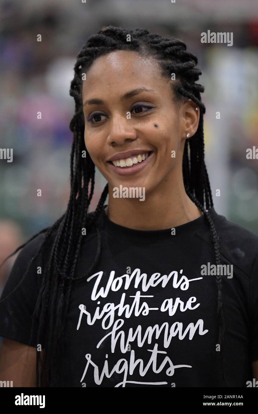 Megan Clark is introduced before the start of the elite women's ...