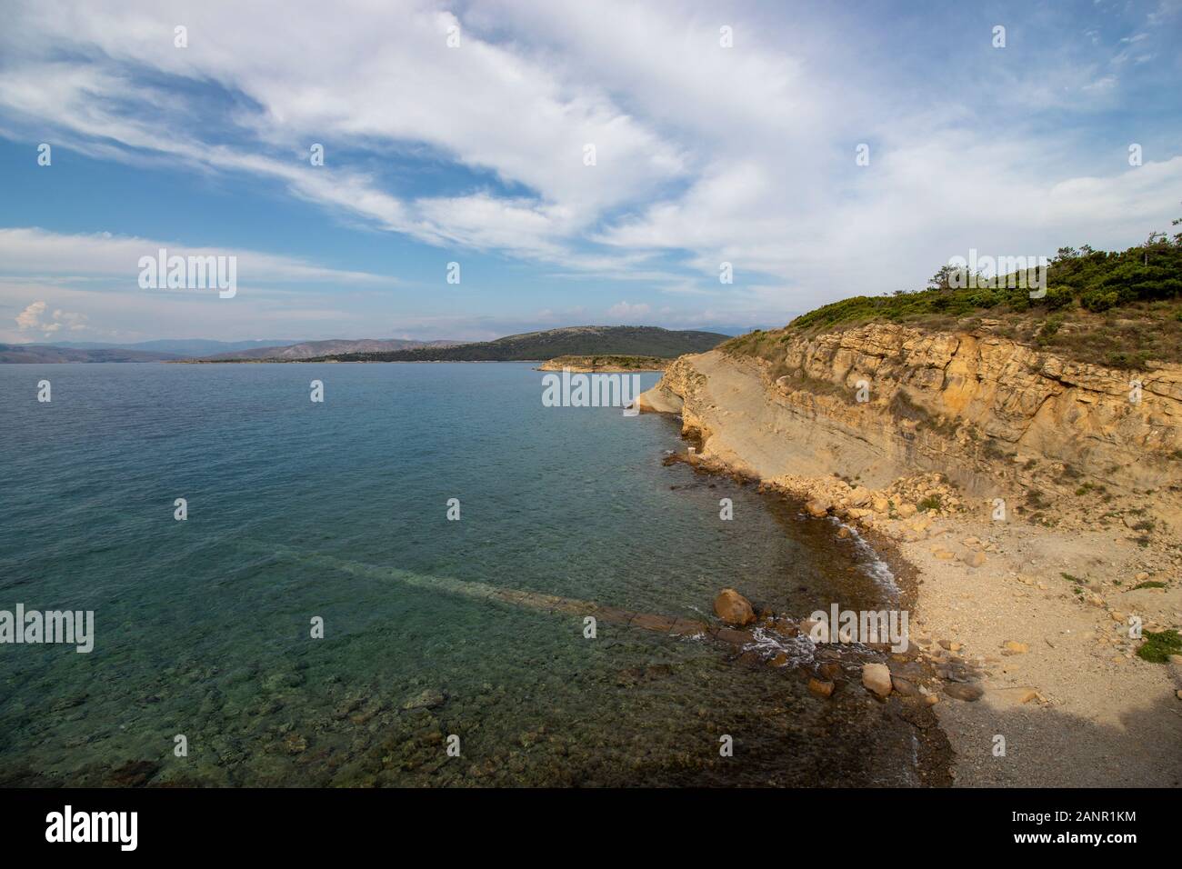 Beautiful landscape of the Croatian beach on the sea Stock Photo - Alamy