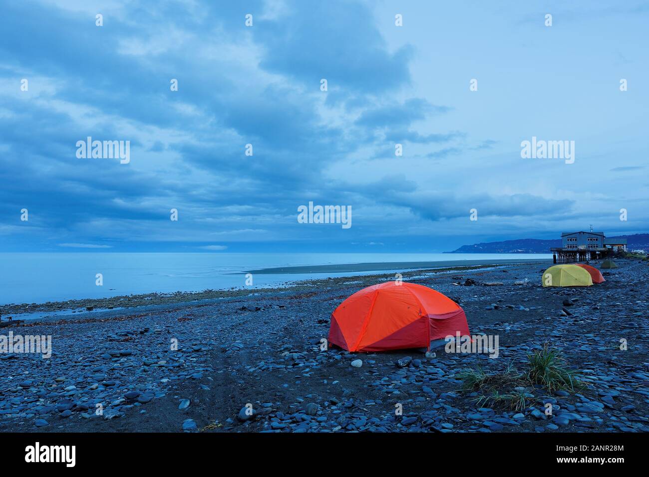 Camping Ground at Homer Spit Alaska before sunrise Stock Photo - Alamy