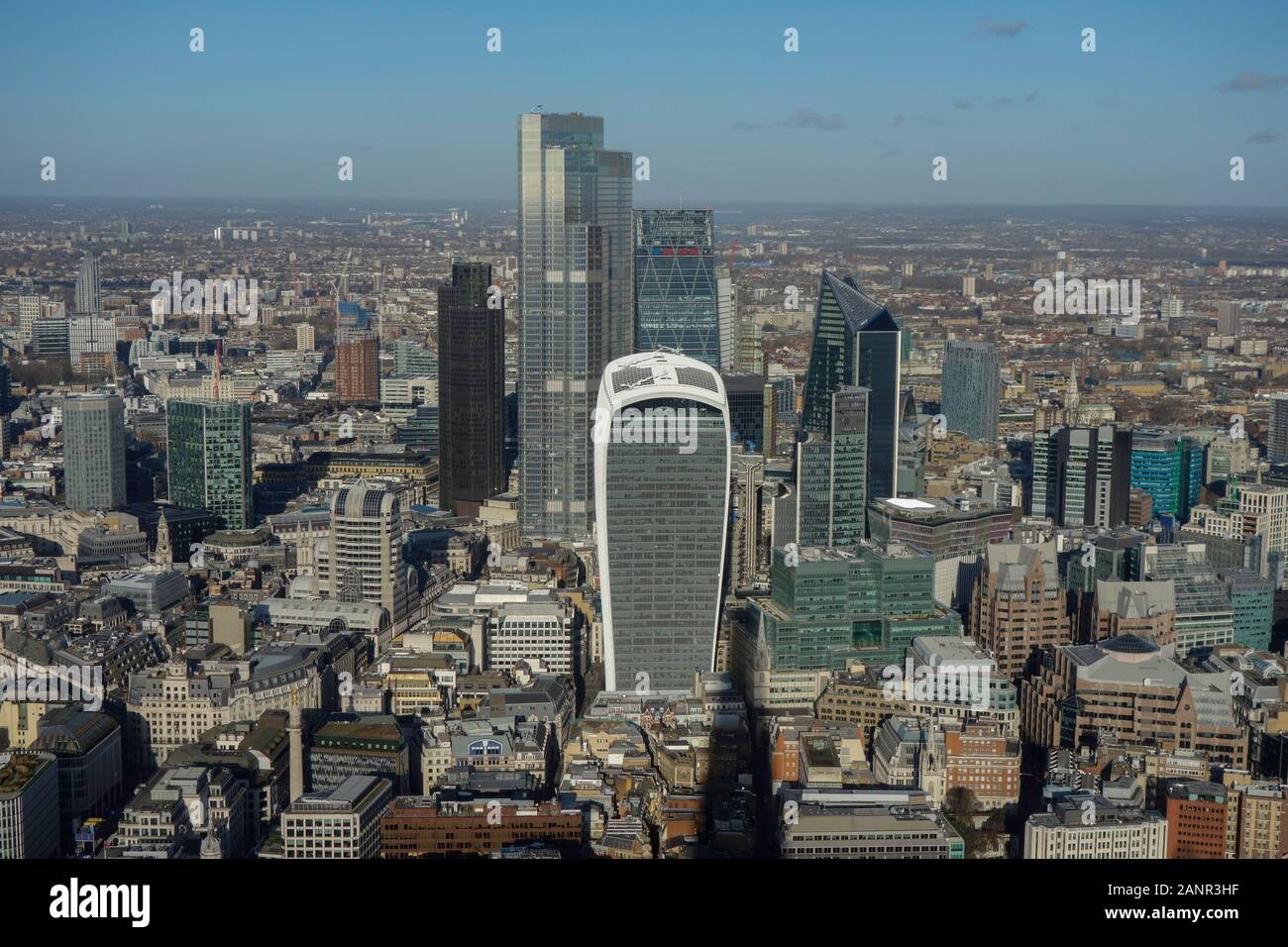 Aerial view of the City of London, from The Shard Viewing Platform ...