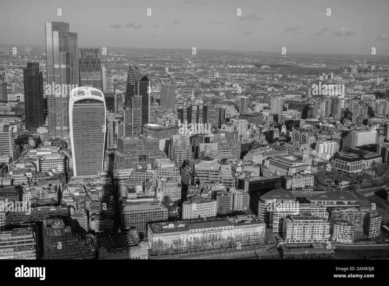 Aerial view of the City of London, from The Shard Viewing Platform ...