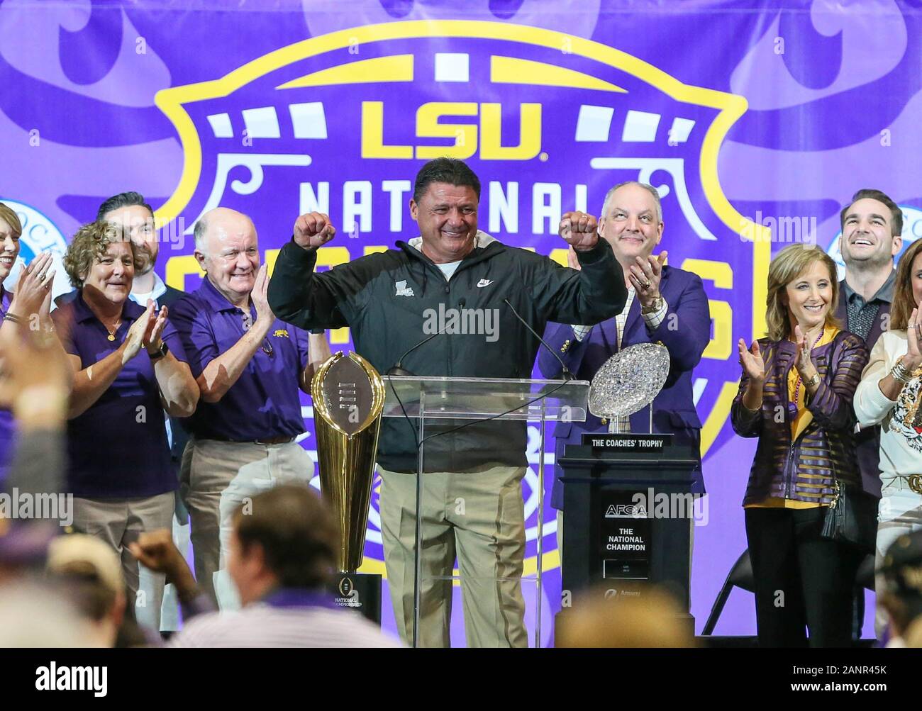 Baton Rouge, LA, USA. 18th Jan, 2020. LSU Head Coach Ed Orgeron ...