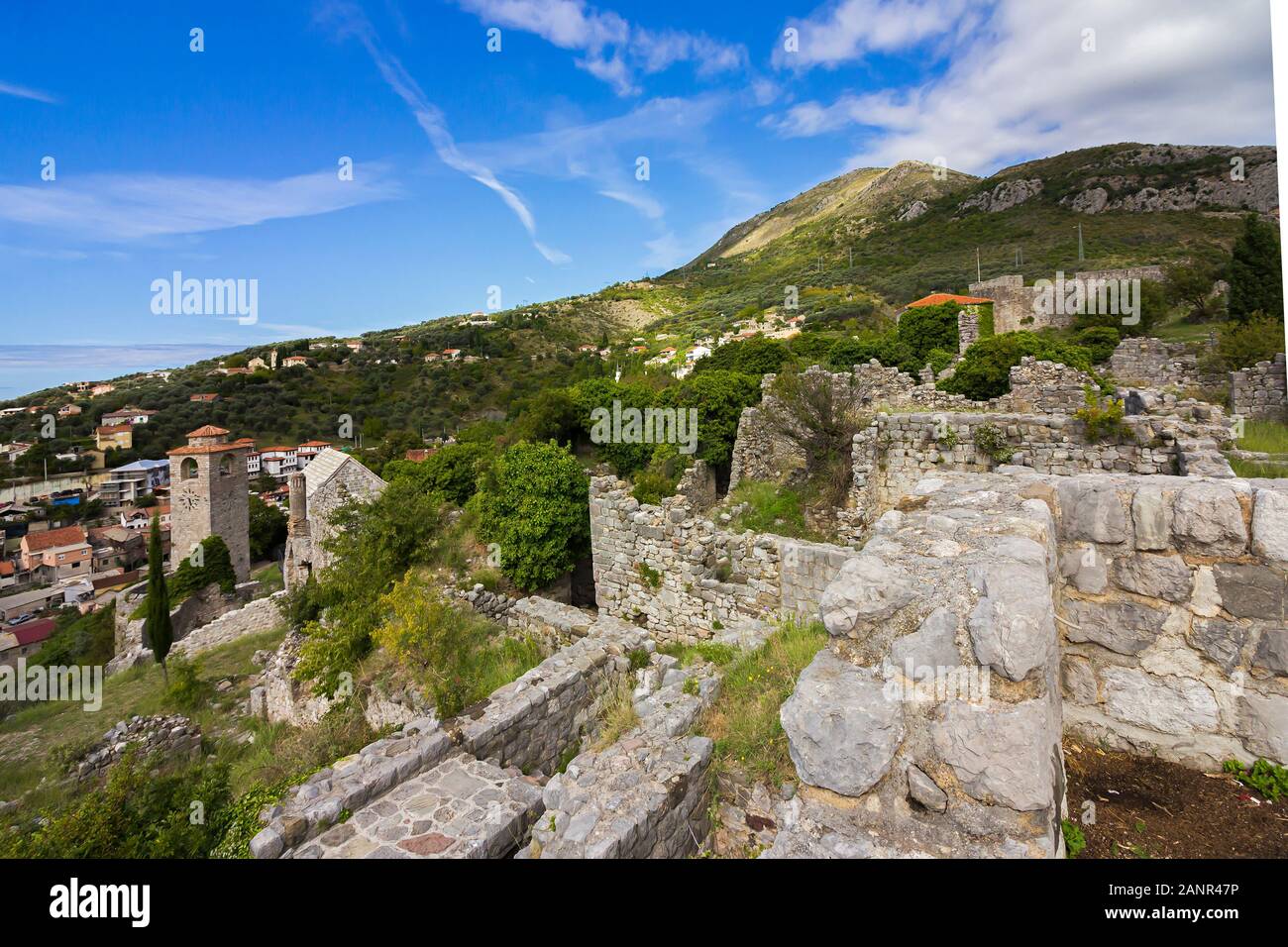 Stari Bar (Old Bar), Montenegro, the different view of the ancient city ...