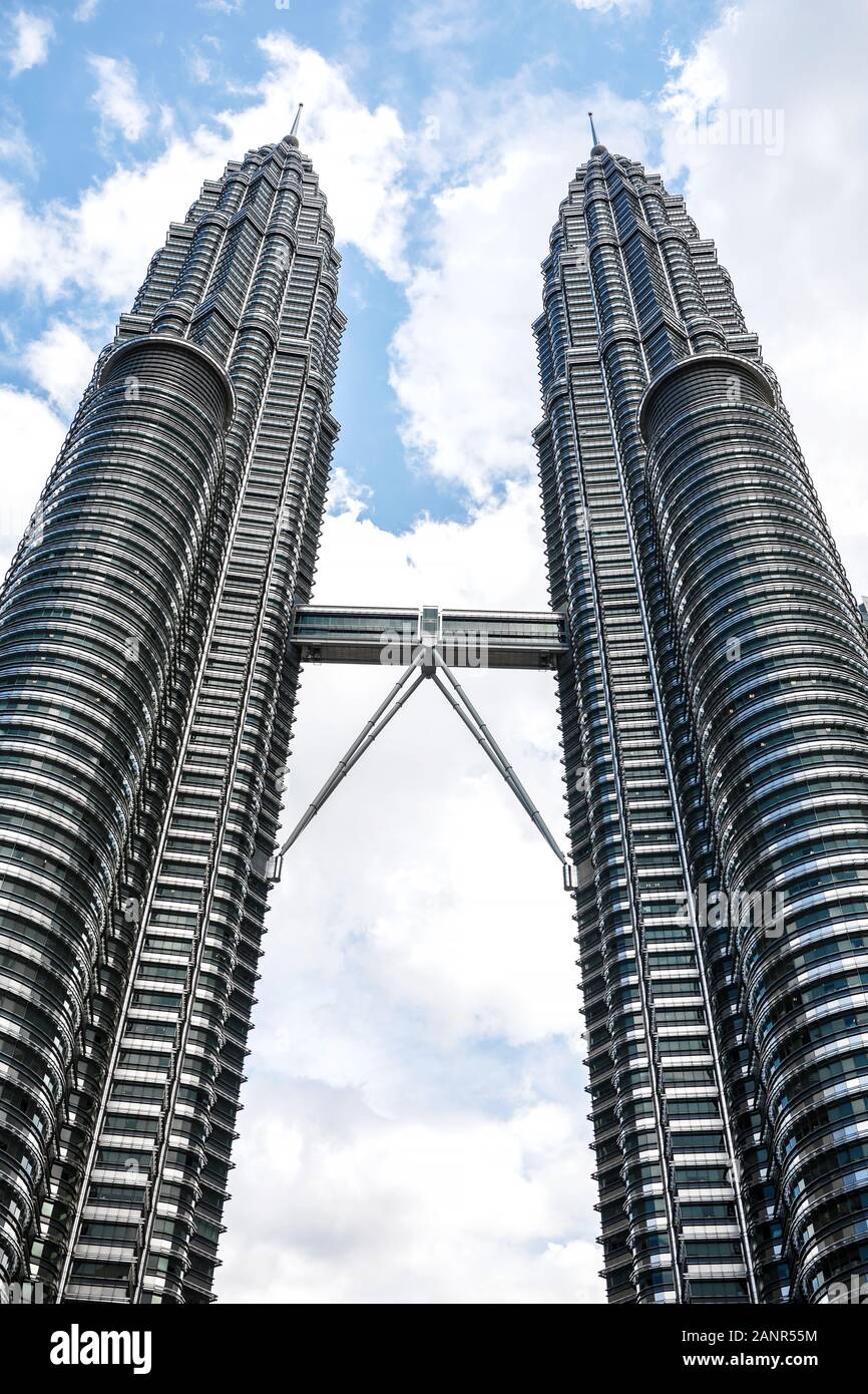 Famous twin towers Petrochemical Company Petronas in Kuala Lumpur Stock ...