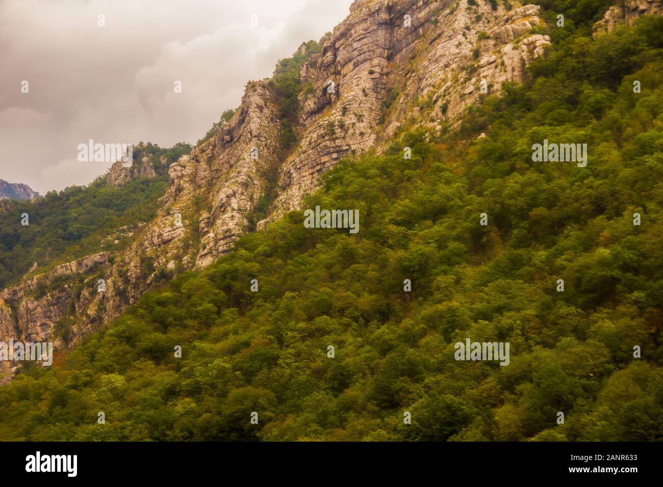 Views of canyons, mountains and forests in the Durmitor nature park ...