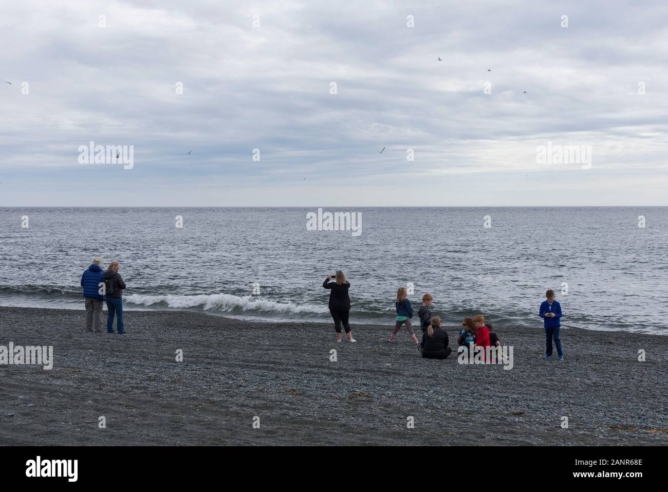 Scenic spot in St. Vincent's beach, Newfoundland, Canada. Stop and ...