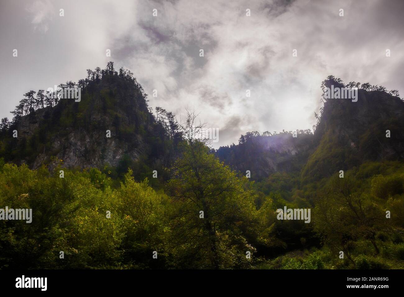 Views of canyons, mountains and forests in the Durmitor nature park ...