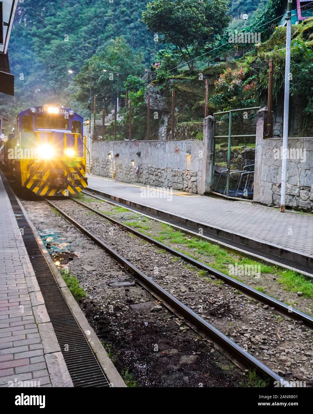 Old blue railway train subway Stock Photo - Alamy