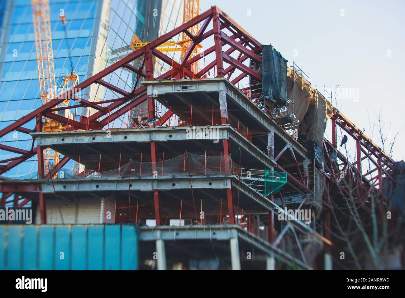 A large construction site in the city, the process of massive ...