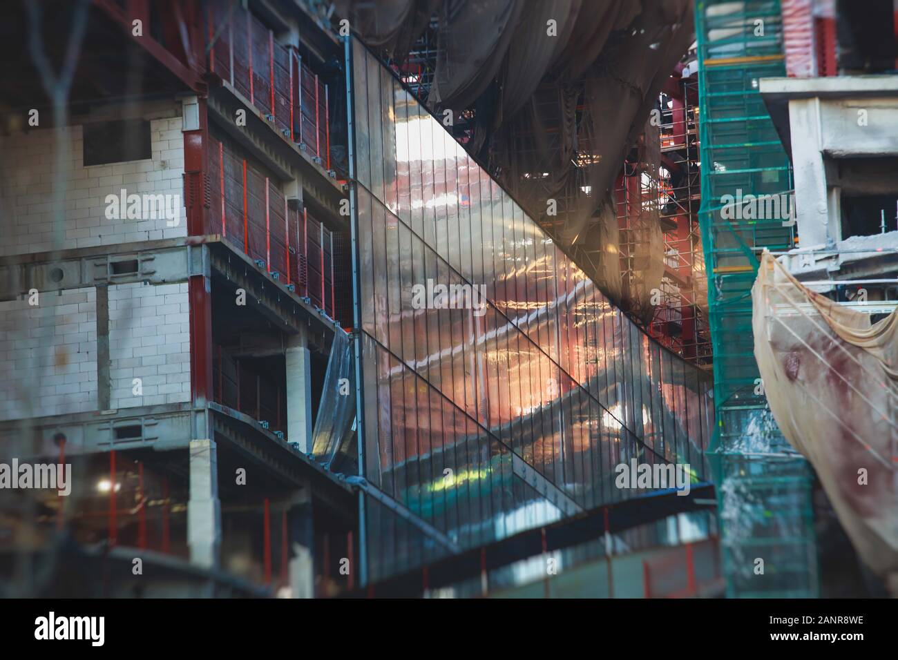 A large construction site in the city, the process of massive ...