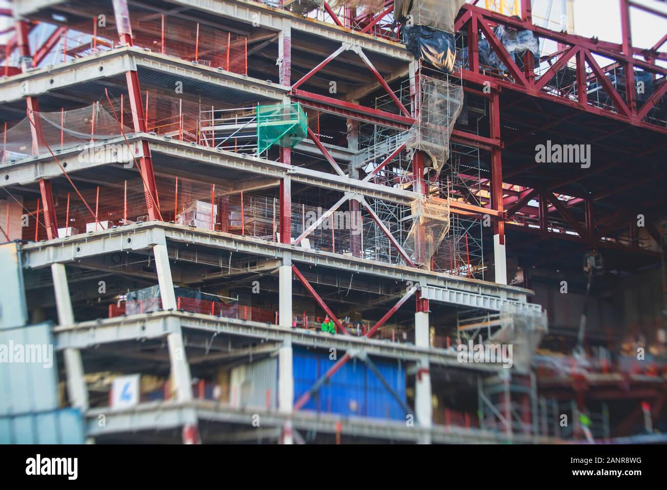 A large construction site in the city, the process of massive ...