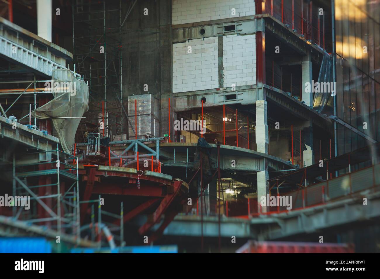 A large construction site in the city, the process of massive ...