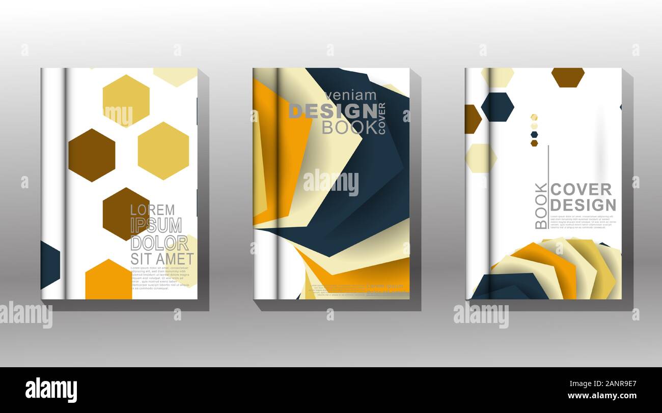 Minimal cover design. hexagons are overlapping and colorful. vector ...