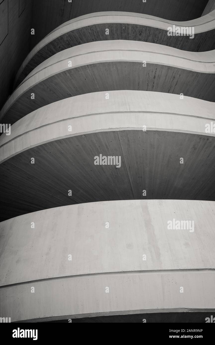 Detail of a modern construction of simple and minimal style, with fade ...