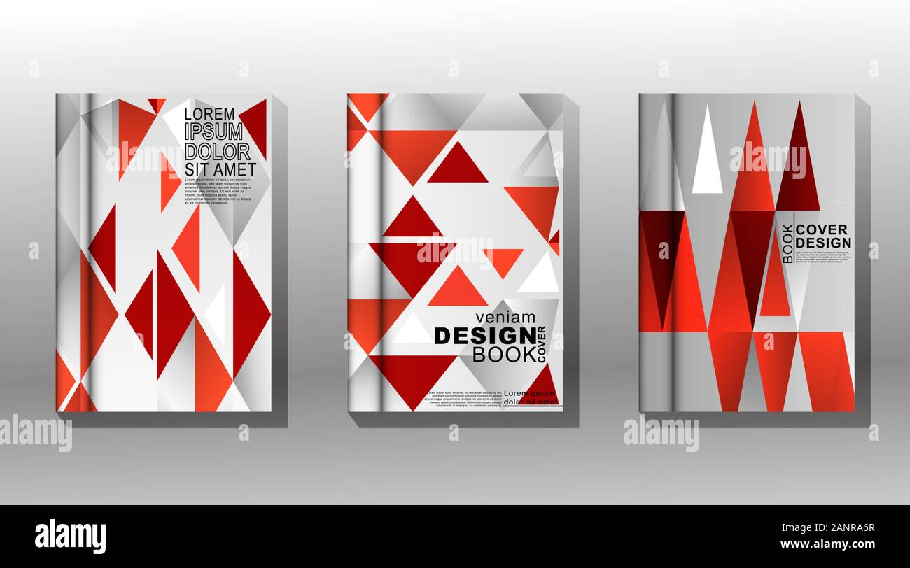 Minimal cover design. triangle shape with a red gradient color. vector ...