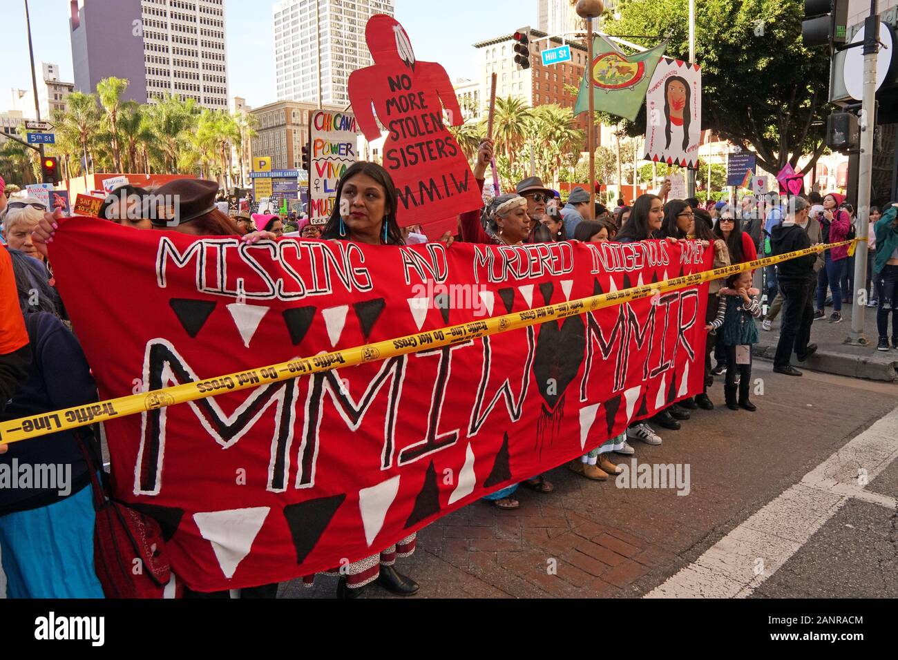 Los Angeles, California USA 18th Jan 2020, Thousand March from Pershing ...