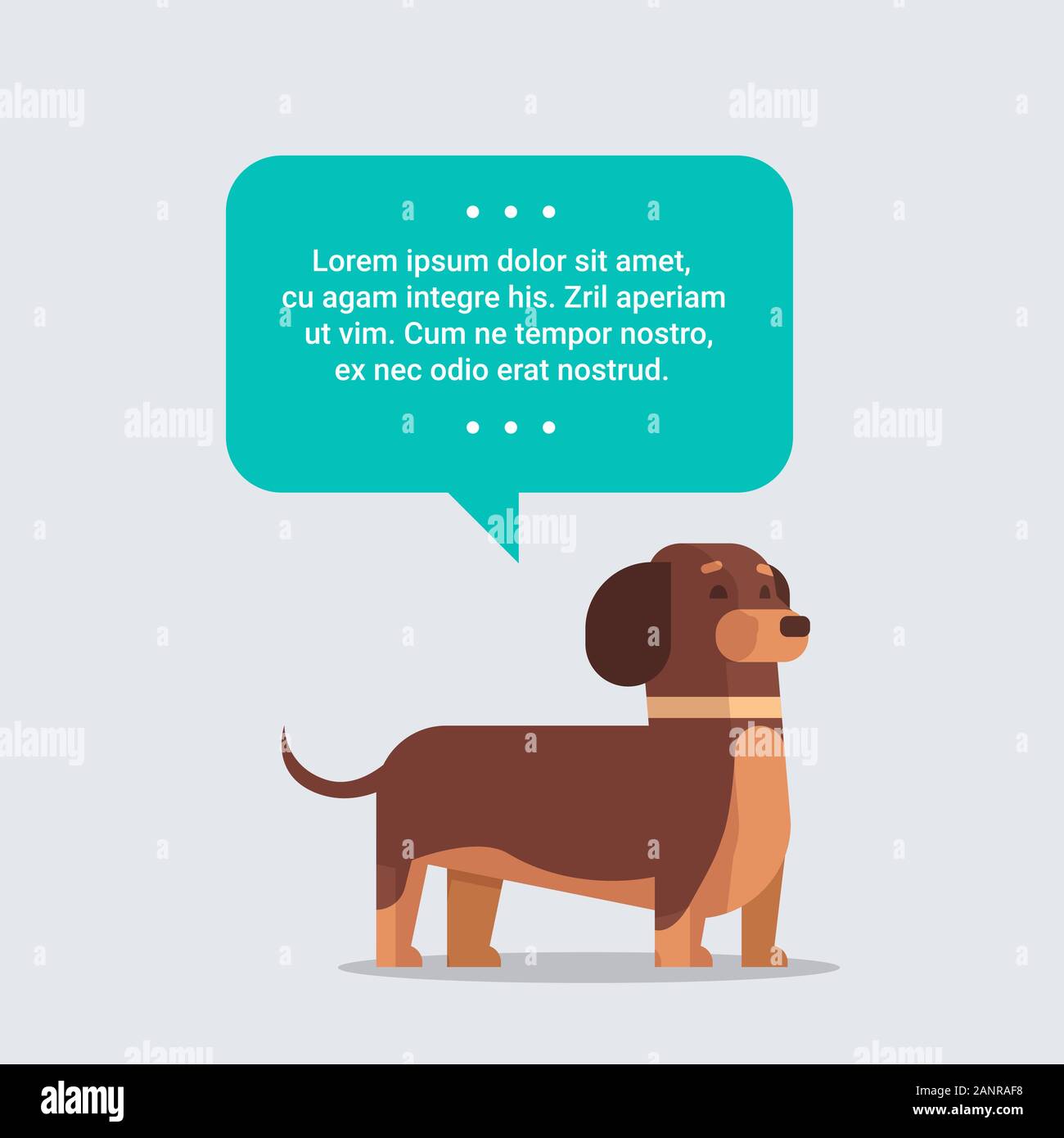 cute dog with chat bubble speech furry human friend home animal concept ...