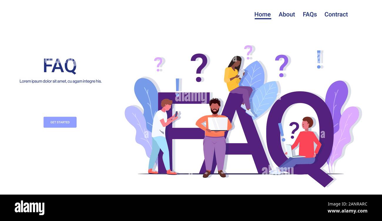 mix race people group with question exclamation marks using digital ...