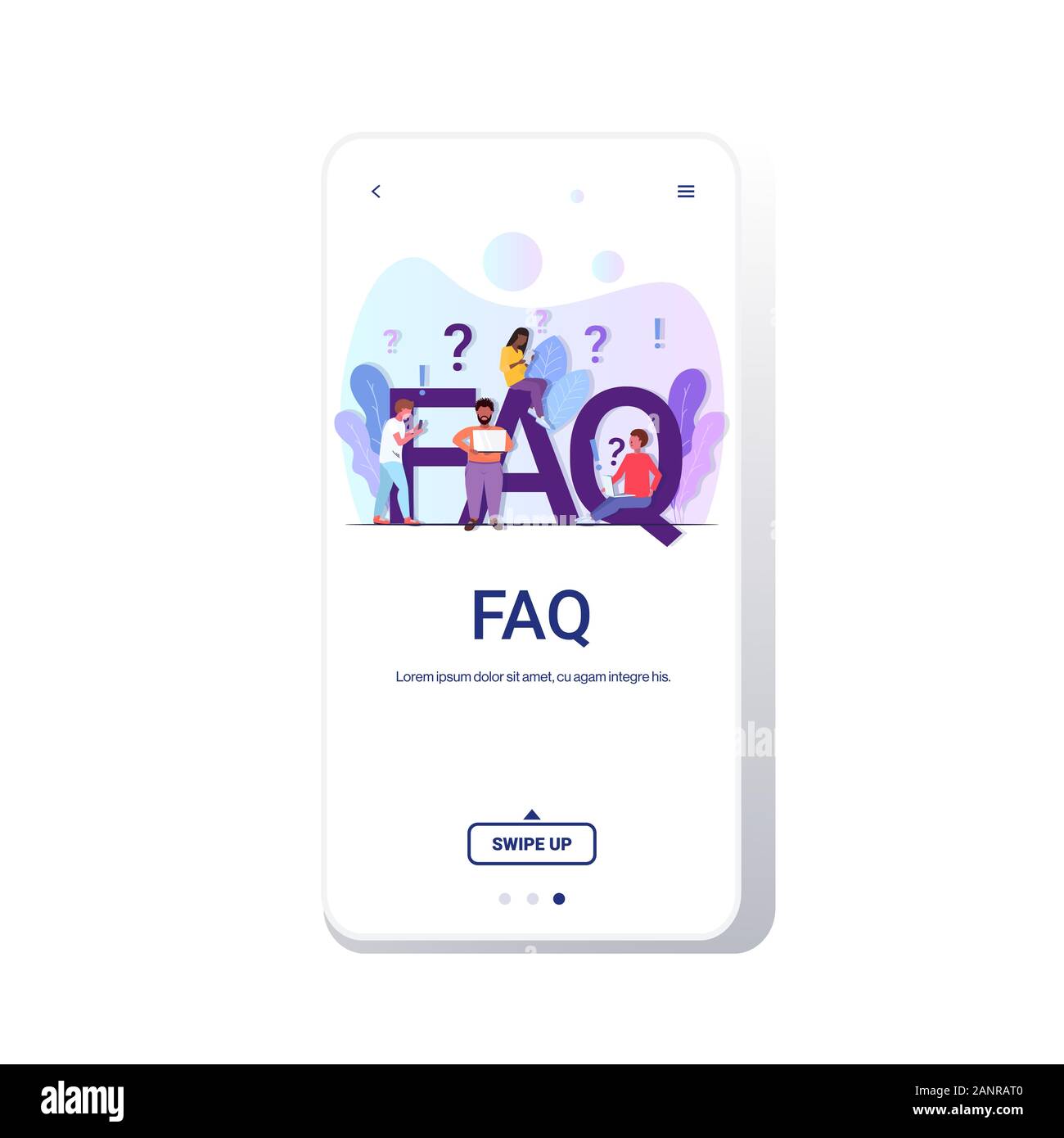mix race people group with question exclamation marks using digital ...