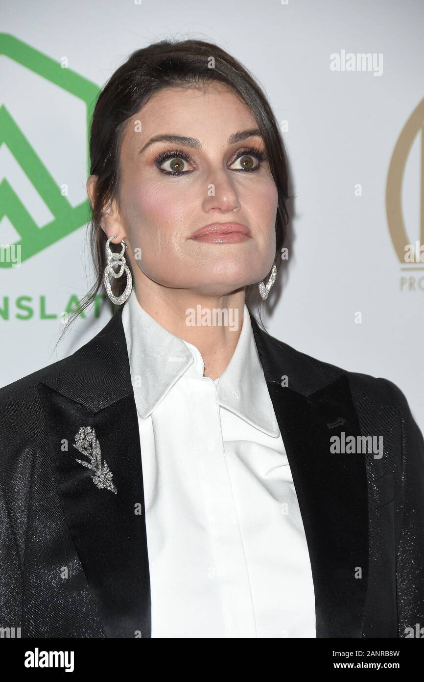 Los Angeles, USA. 18th Jan, 2020. Idina Menzel walks the carpet at the ...