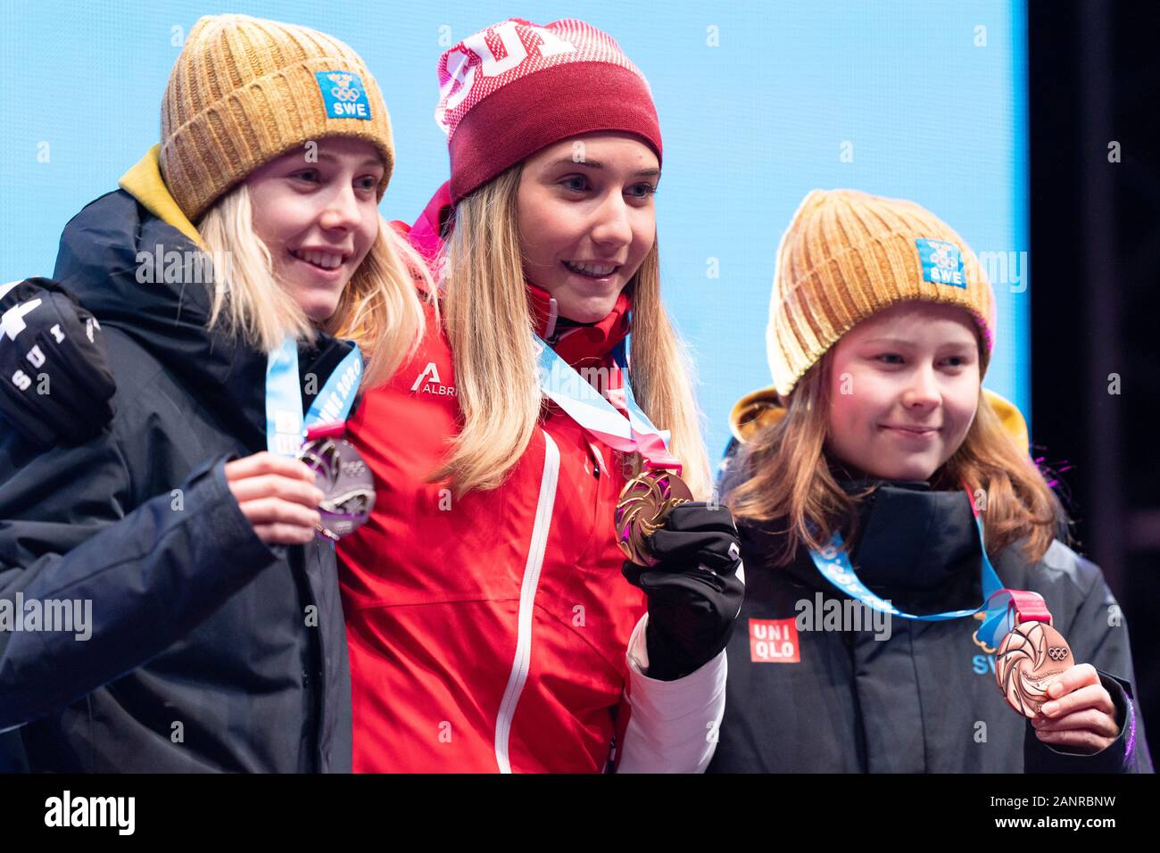 Lausanne, Switzerland. 18th Jan, 2020. Silver medalist Maerta Rosenberg ...