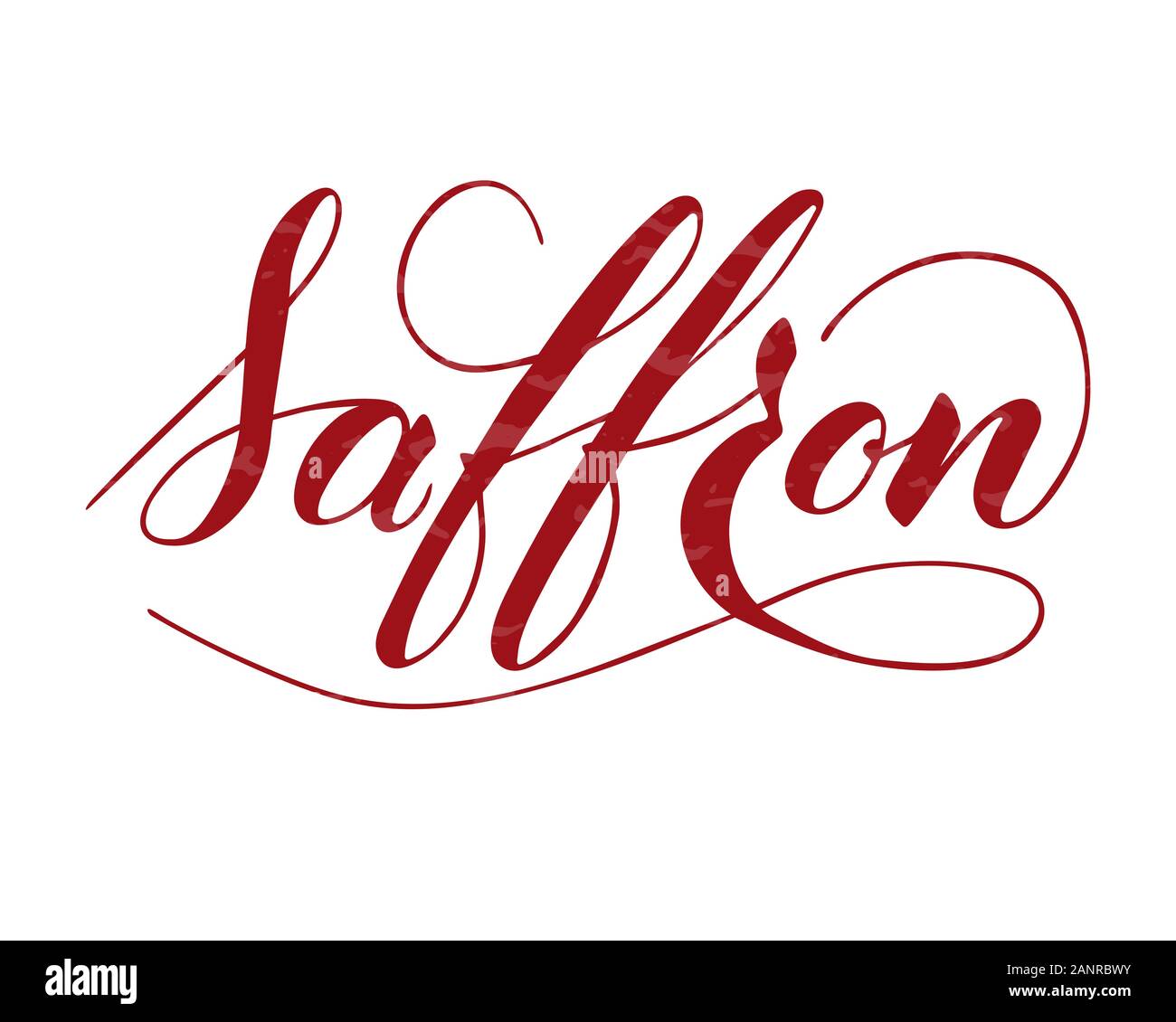 Vector hand written saffron text isolated on white background. Kitchen ...