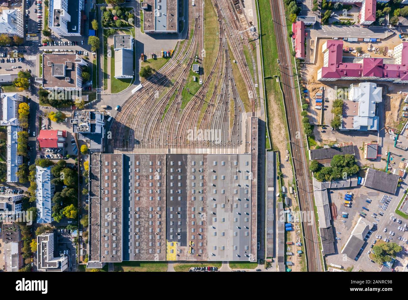 Aerial view railroad tracks train hi-res stock photography and images ...