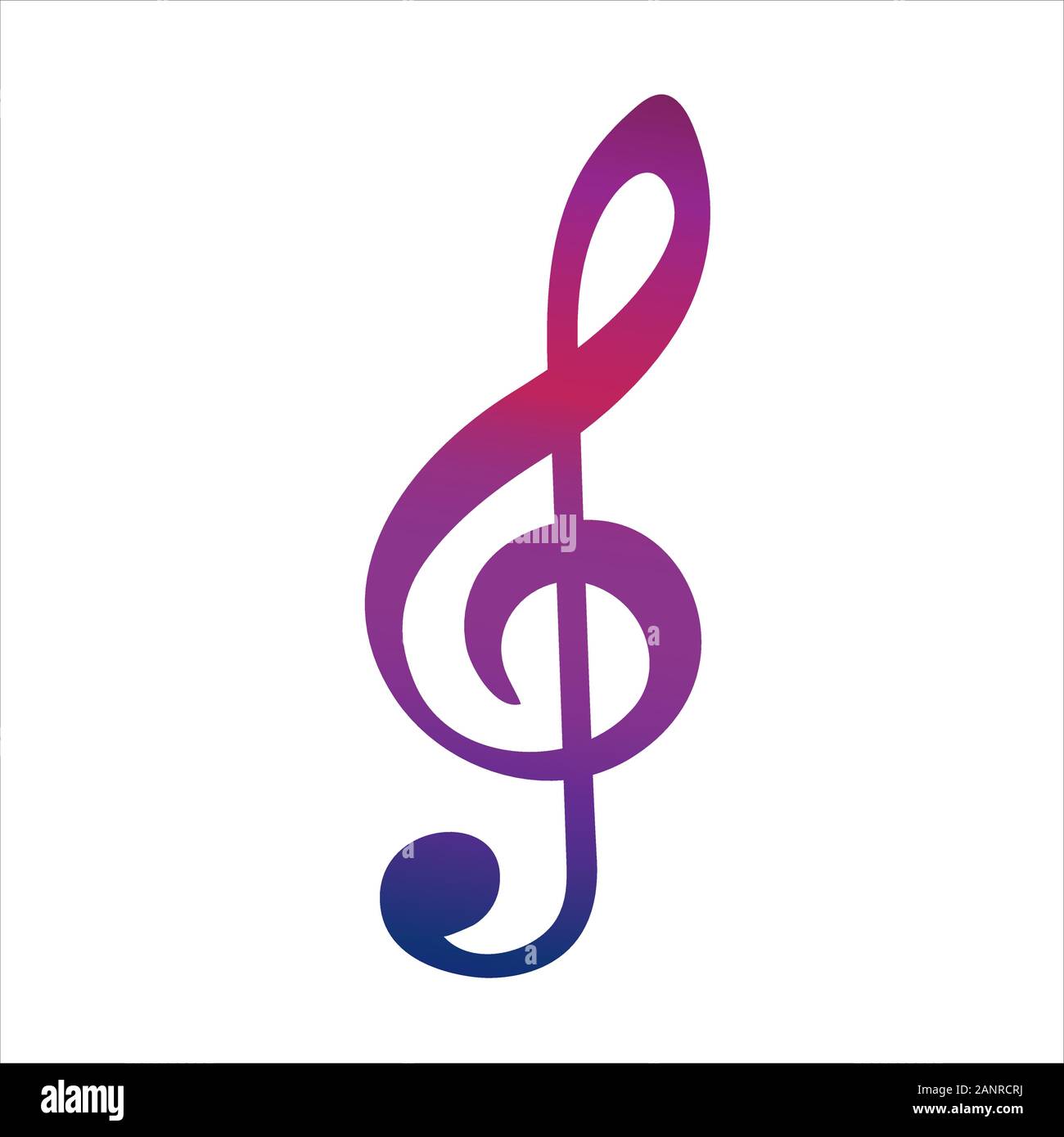 Colorful music G-Clef icon. Vector Illustration on white background ...