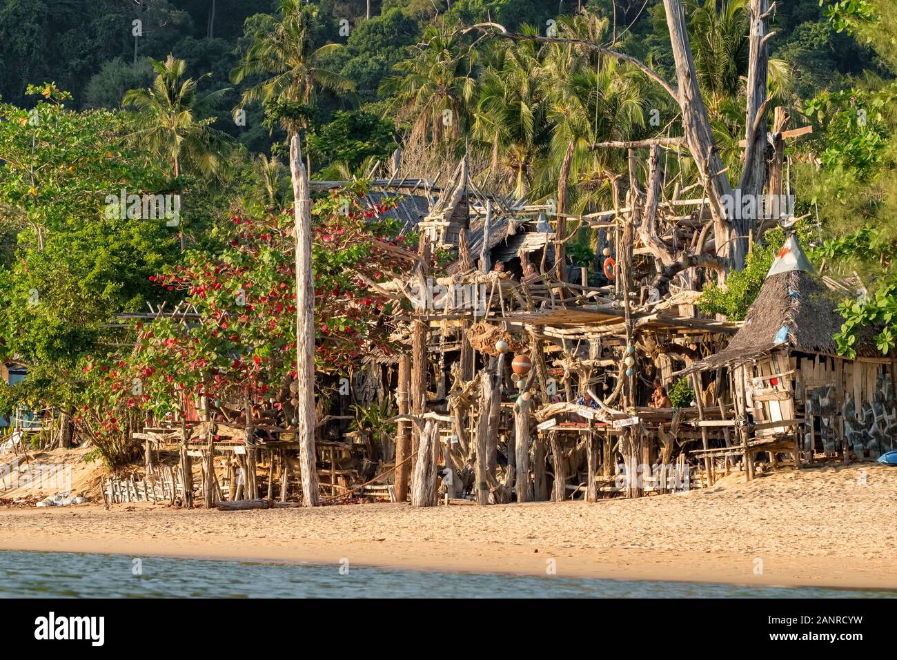 Famous Hippie Bar made from driftwood on Ko Phayam island Stock Photo ...