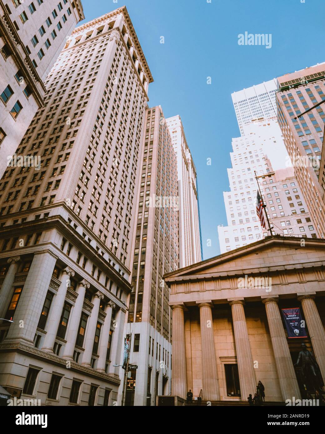 Wall Street and Federal Hall Buildings in the Financial District Office ...