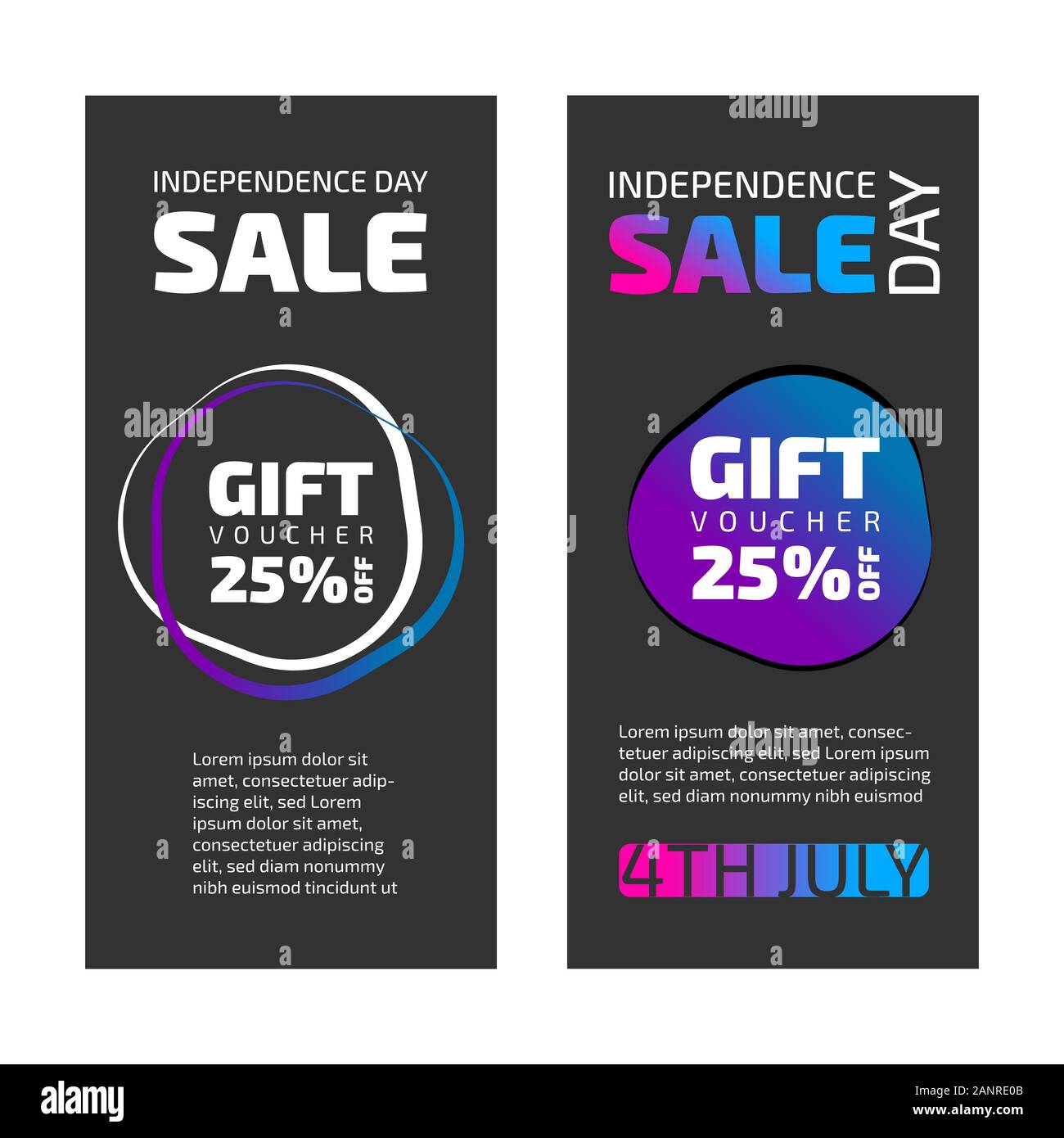 Gift voucher vector set with black background Stock Vector Image & Art ...