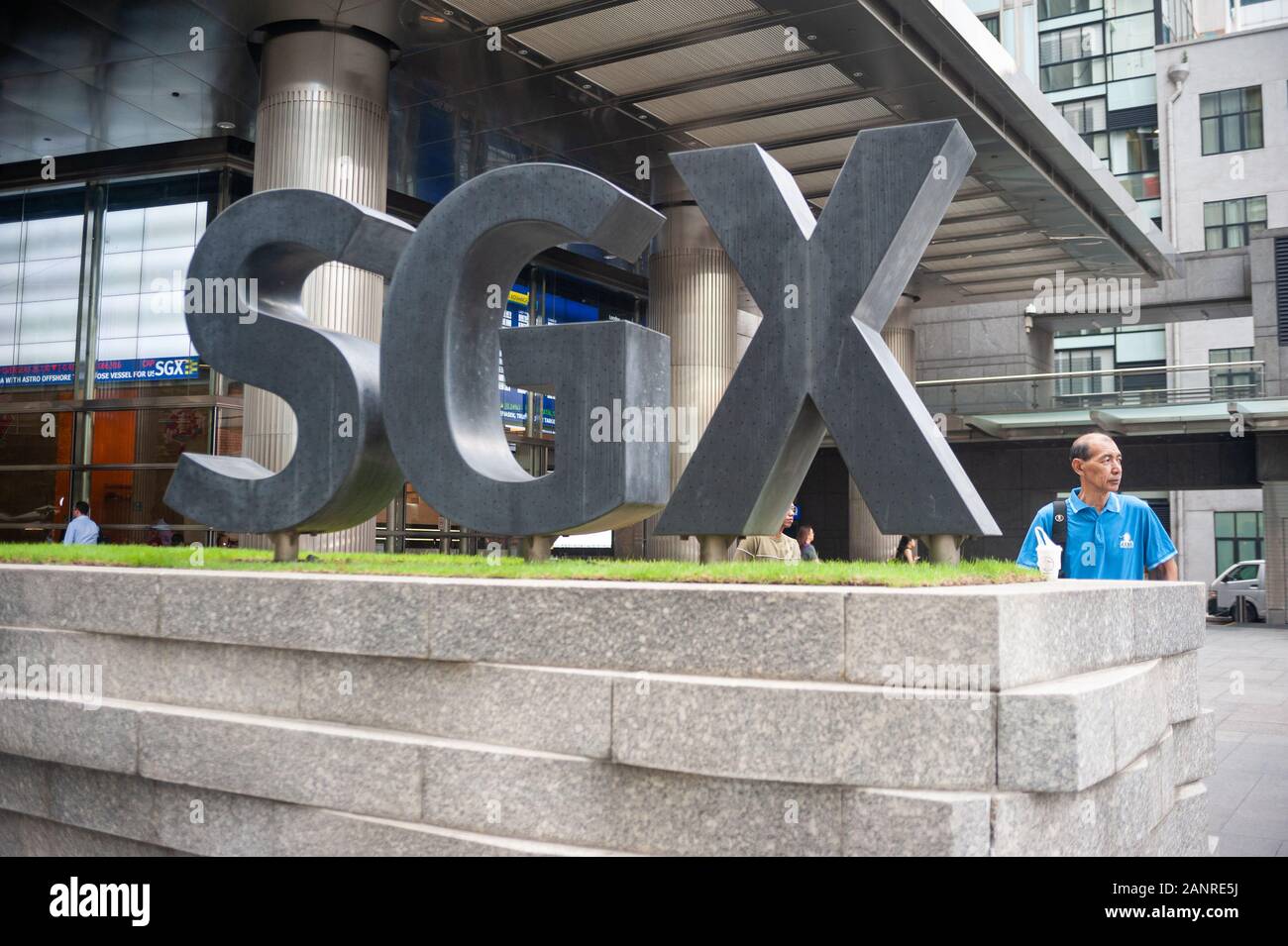 17.01.2020, Singapore, Republic of Singapore, Asia - Signage of the SGX ...