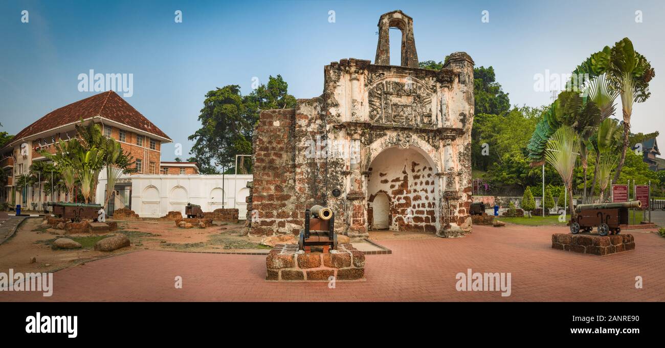 Surviving gate of the A Famosa Portuguese fort in Malacca, Malaysia ...